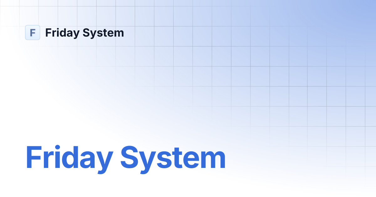 Phần mềm Friday System | Friday System